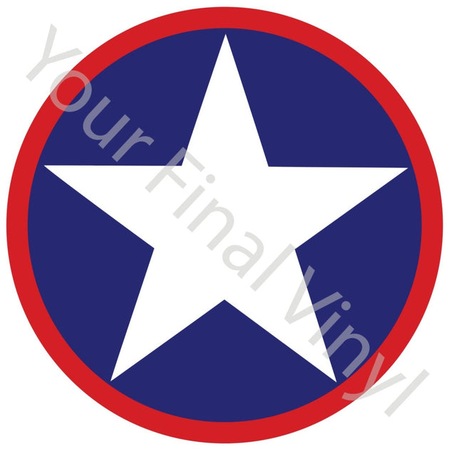 USAF Roundel Blue Circle Red Outer White Star – Your Final Vinyl